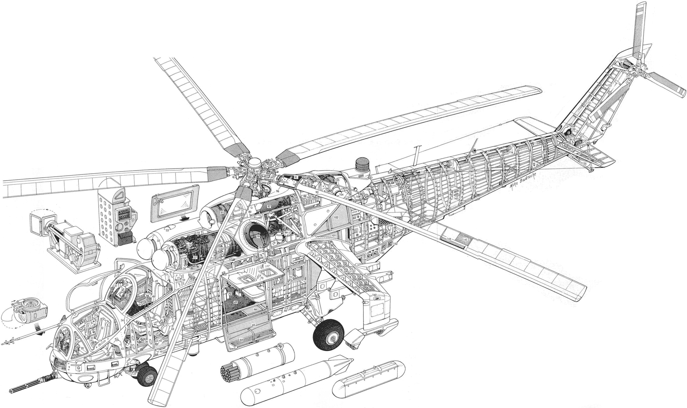 Mil Mi 24 Cutaway Drawing In High Quality Mil Mi 24 Cutaway Drawing In High Quality